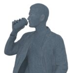 3d man drinking coffee scanned - Renderbot