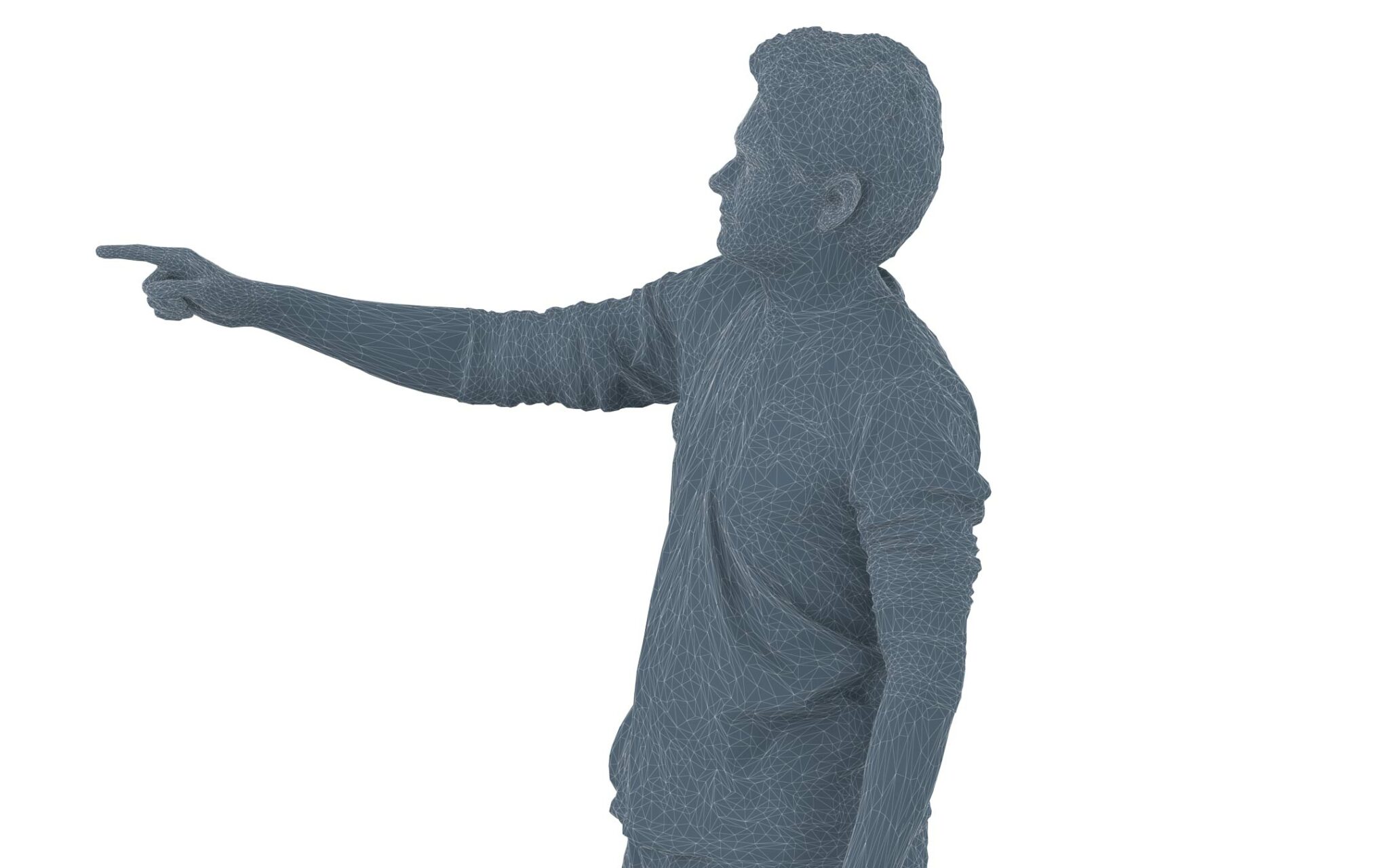 3d scanned guy pointing pose scanned 3d model - Renderbot