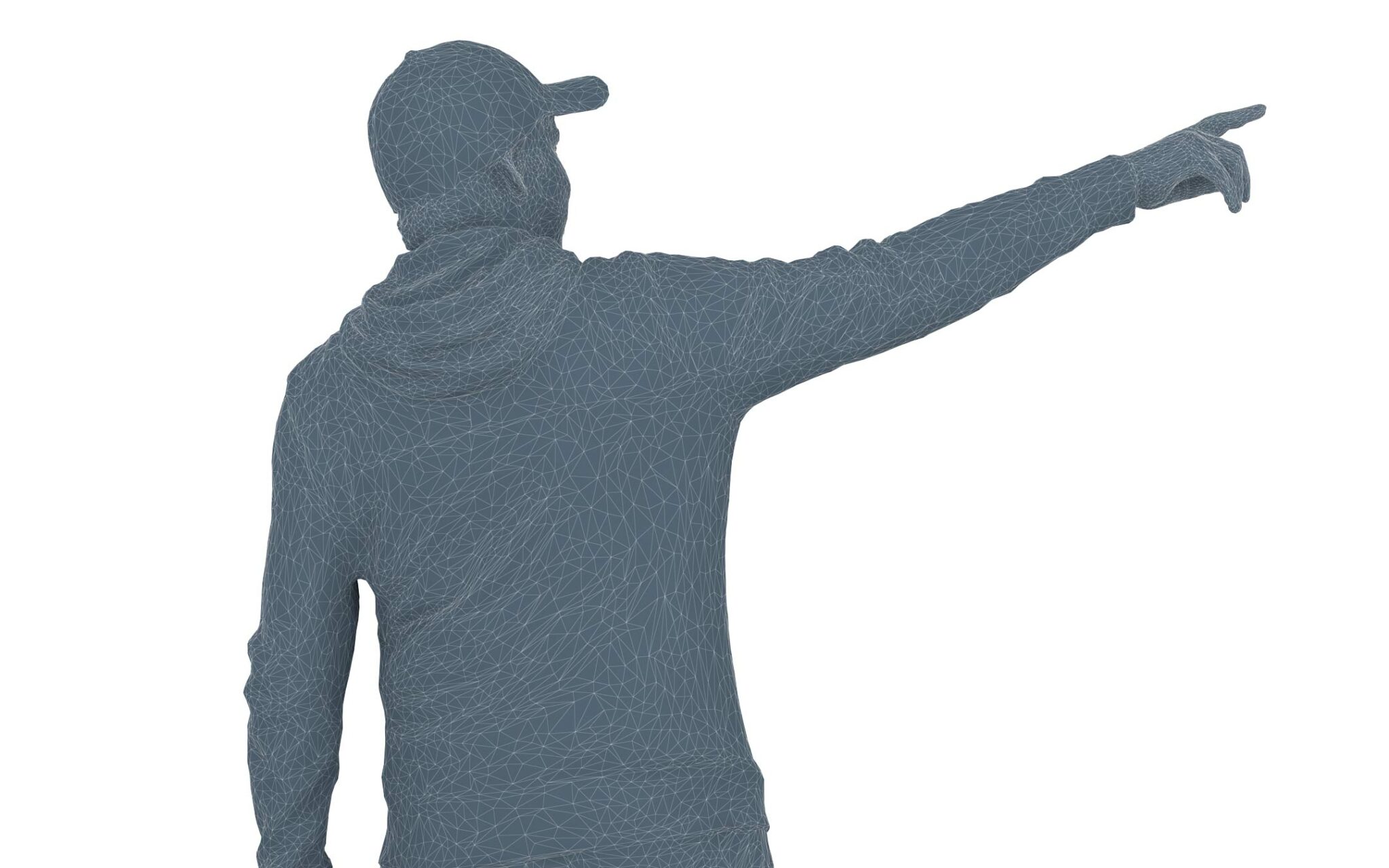 3d man pointing finger scanned 3d model - Renderbot