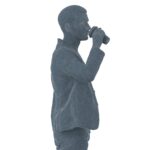 3d man drinking coffee scanned - Renderbot