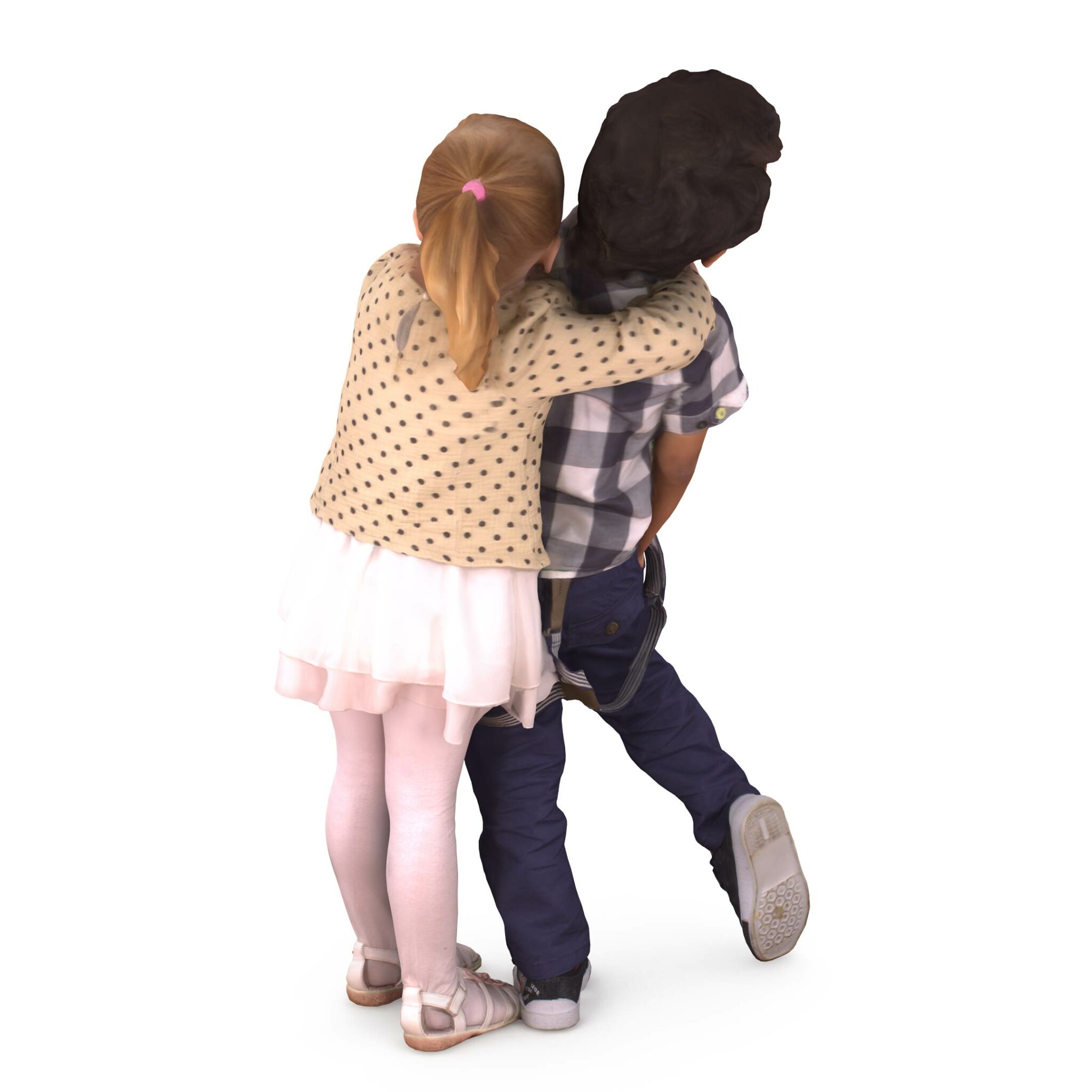 3d children hugging - scanned 3d model - Renderbot