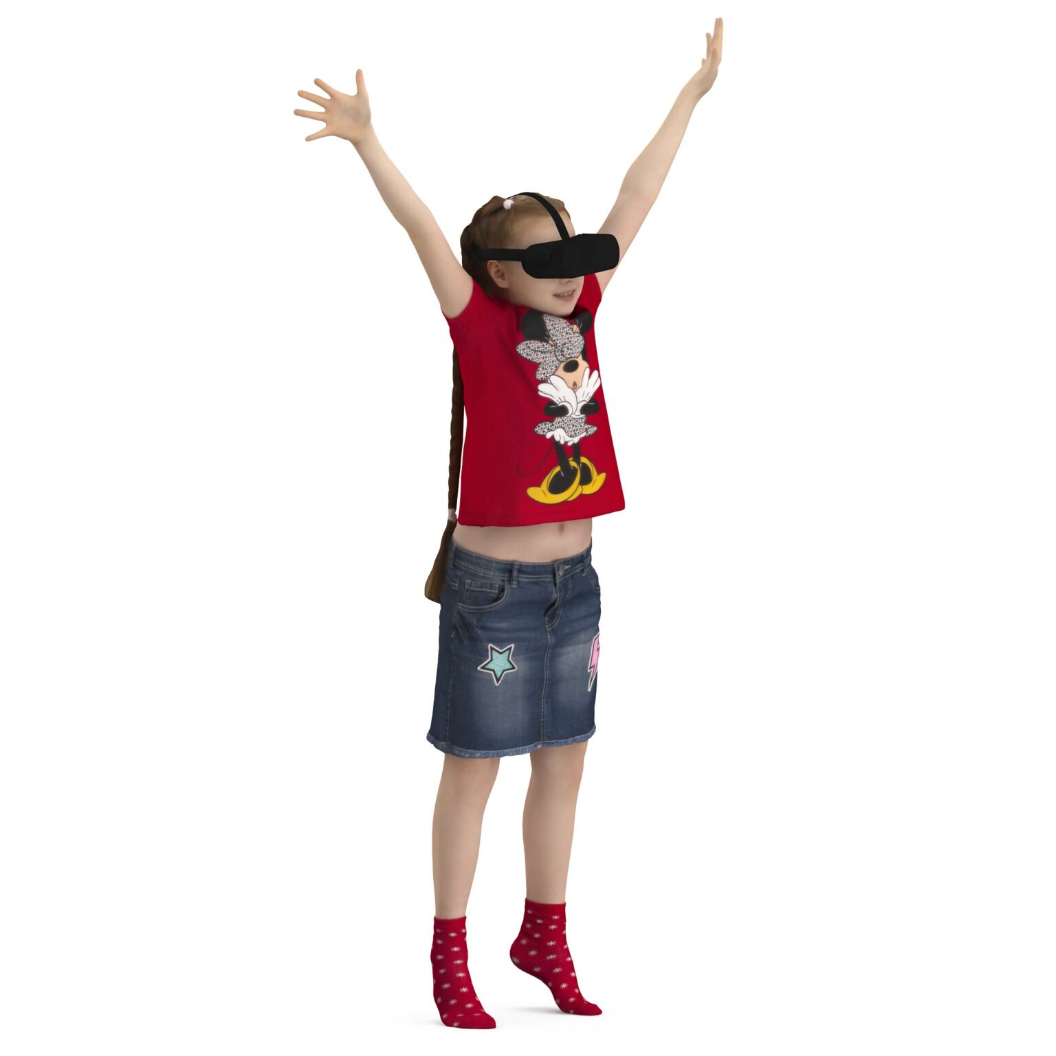 3d scanned girl in VR glasses - scanned 3d model - Renderbot