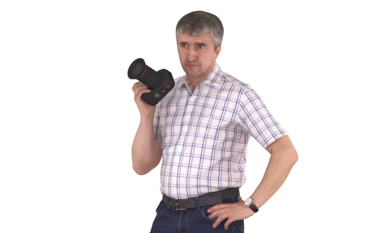 3d scanned cameraman - scanned 3d model - Renderbot