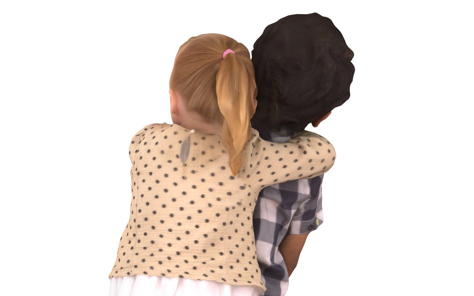 3d children hugging - scanned 3d model - Renderbot