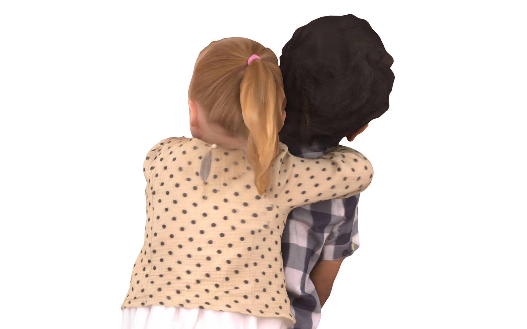 3d children hugging - scanned 3d model - Renderbot