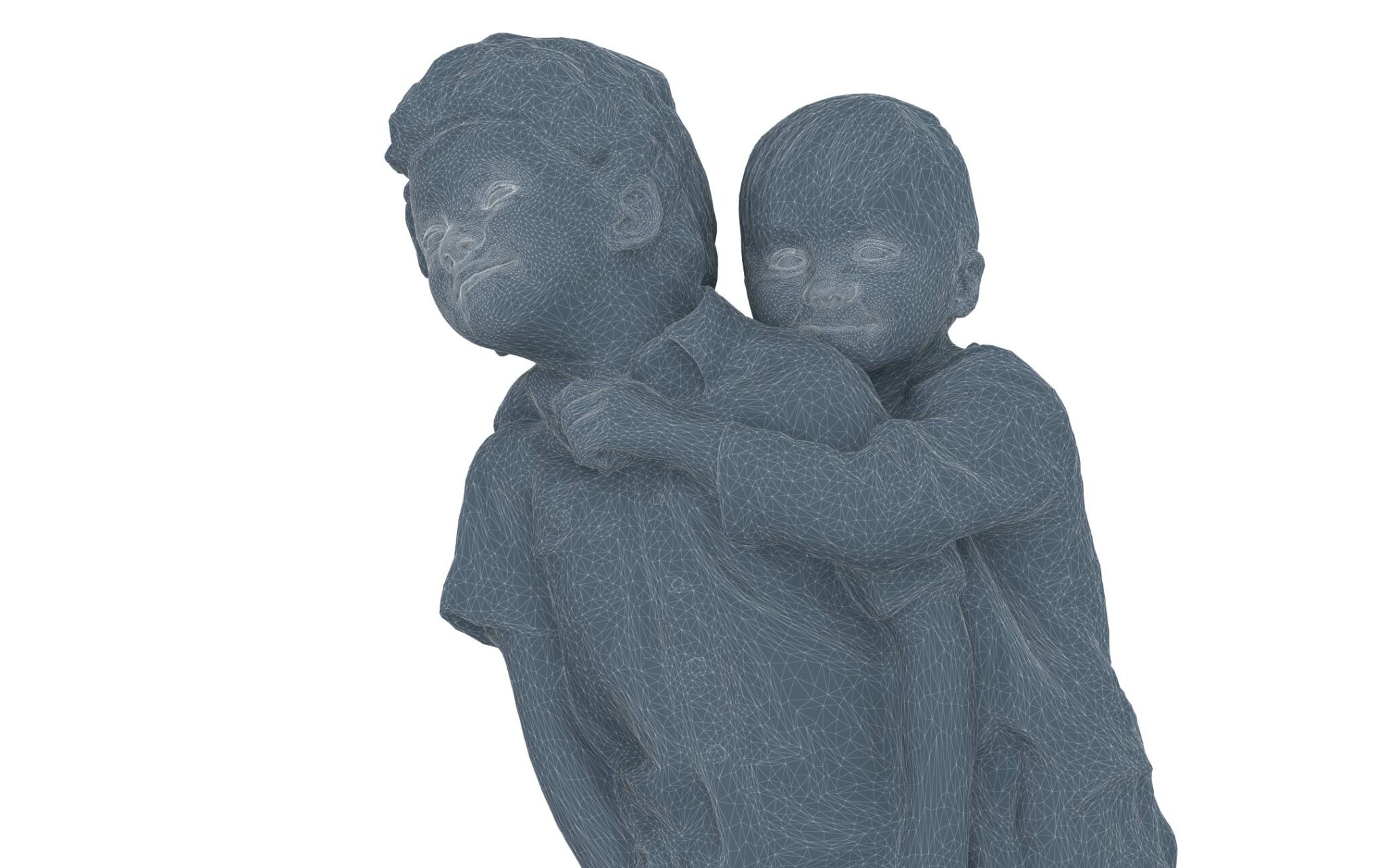3d children hugging - scanned 3d model - Renderbot