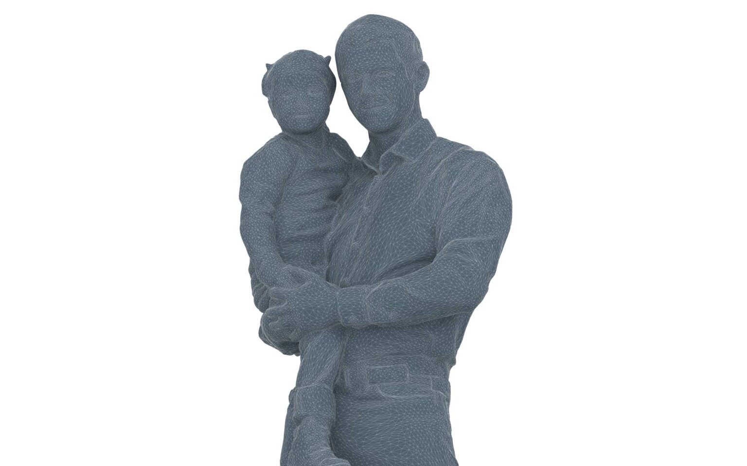Dad and daughter posing 3d models - scanned 3d model - Renderbot