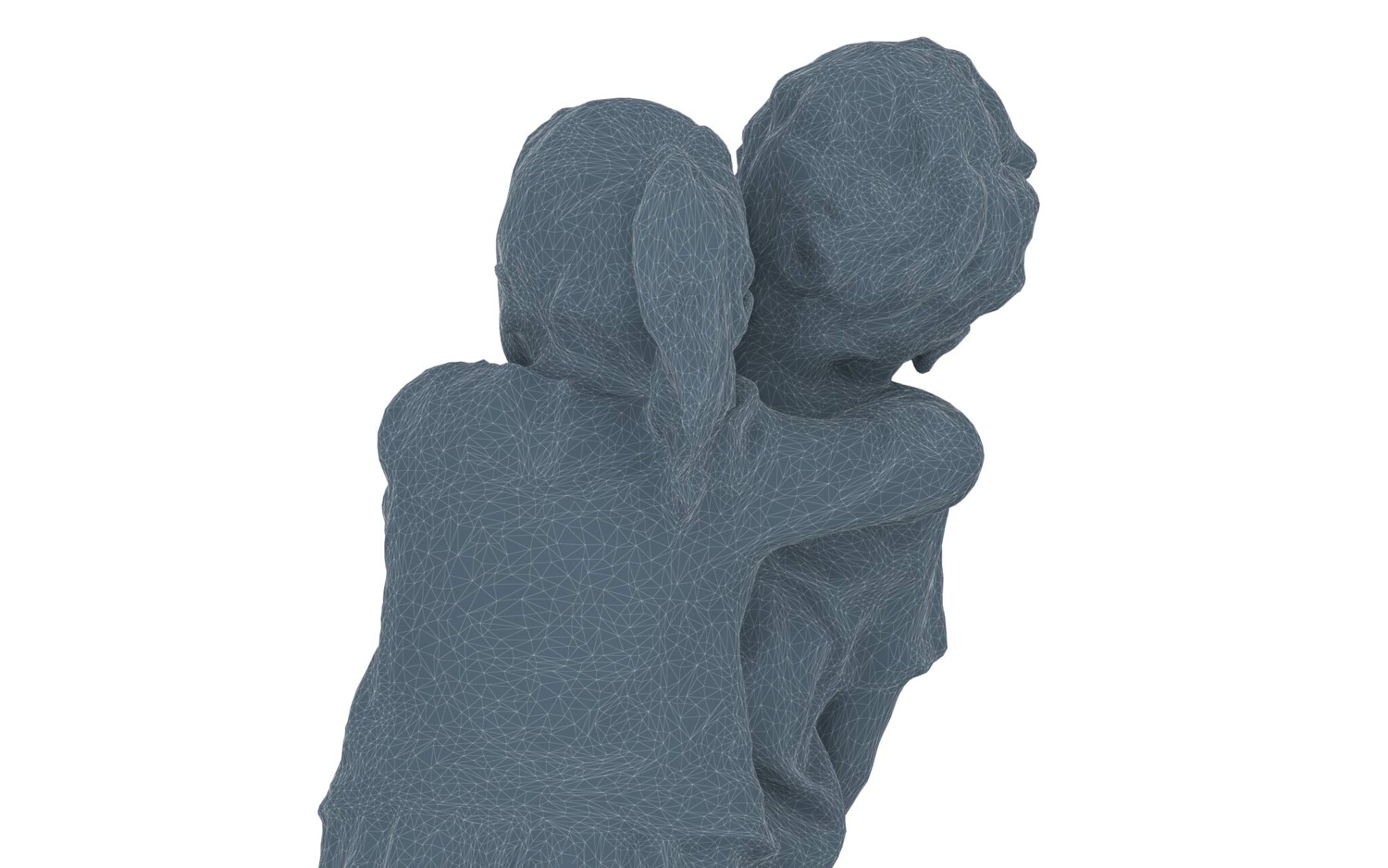 3d children hugging - scanned 3d model - Renderbot
