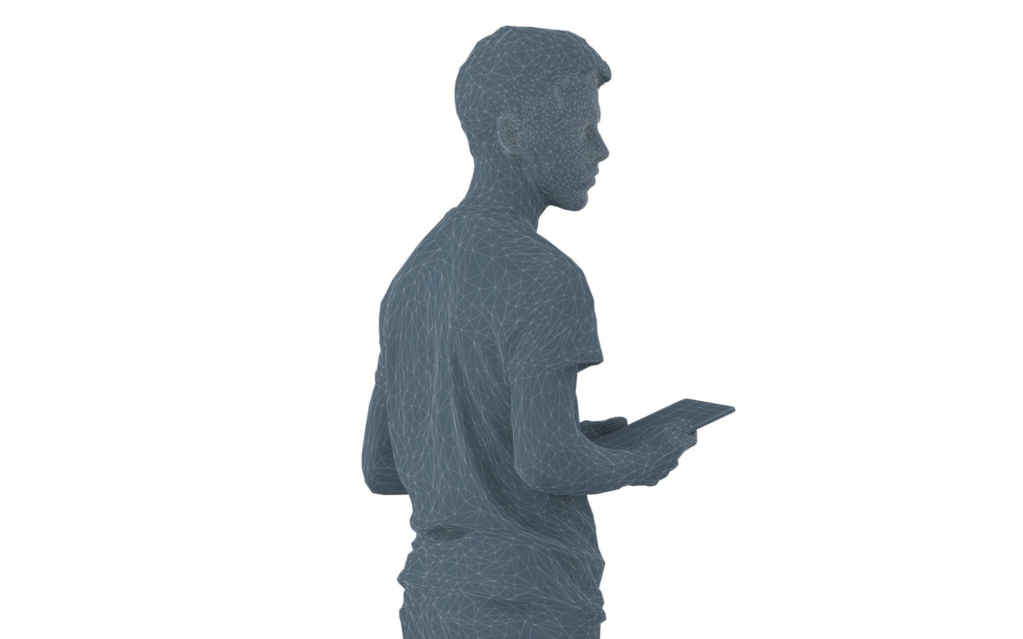 Scanned 3d man with pad - scanned 3d model - Renderbot