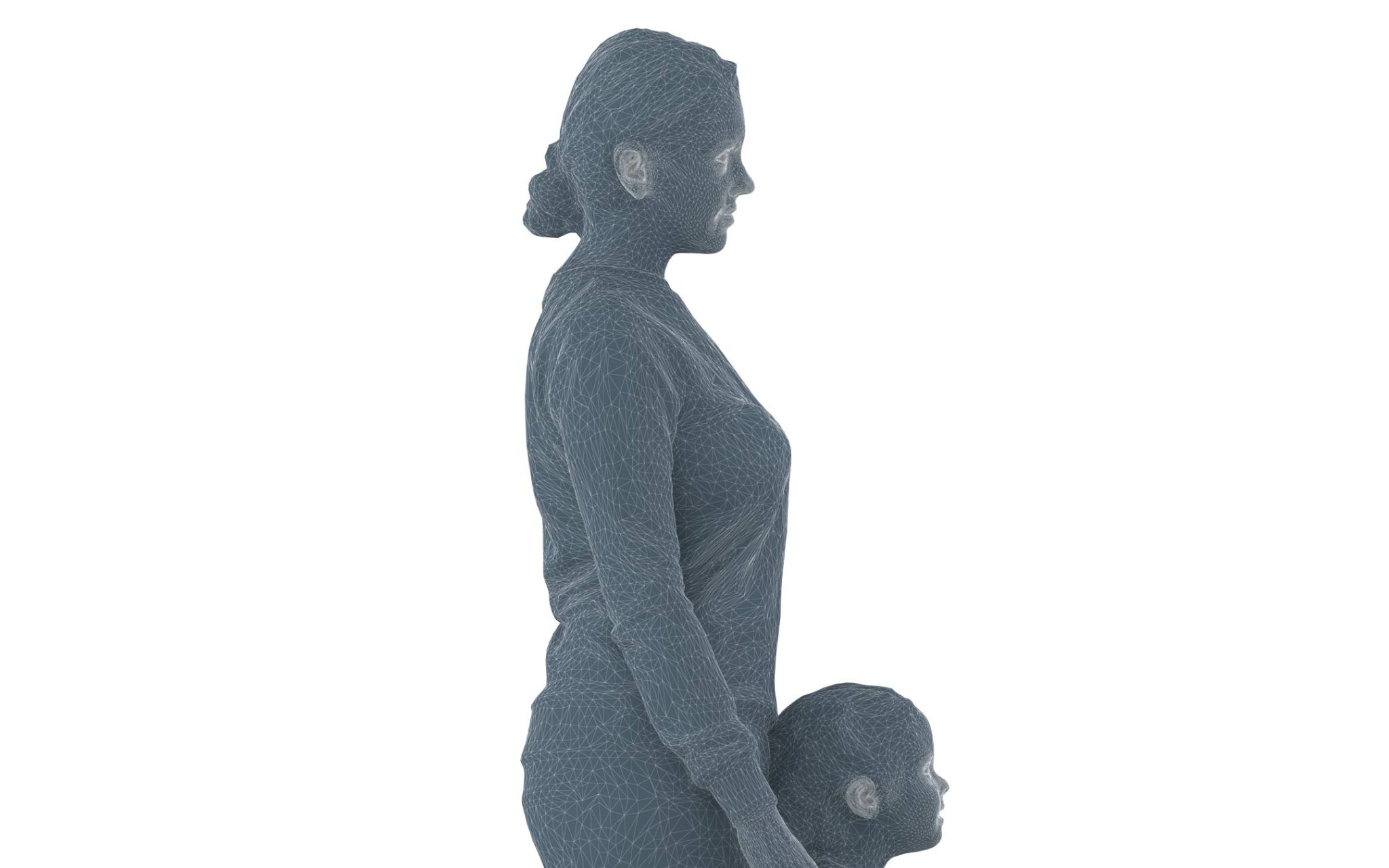 Mom and daughter posing 3d models - scanned 3d model - Renderbot