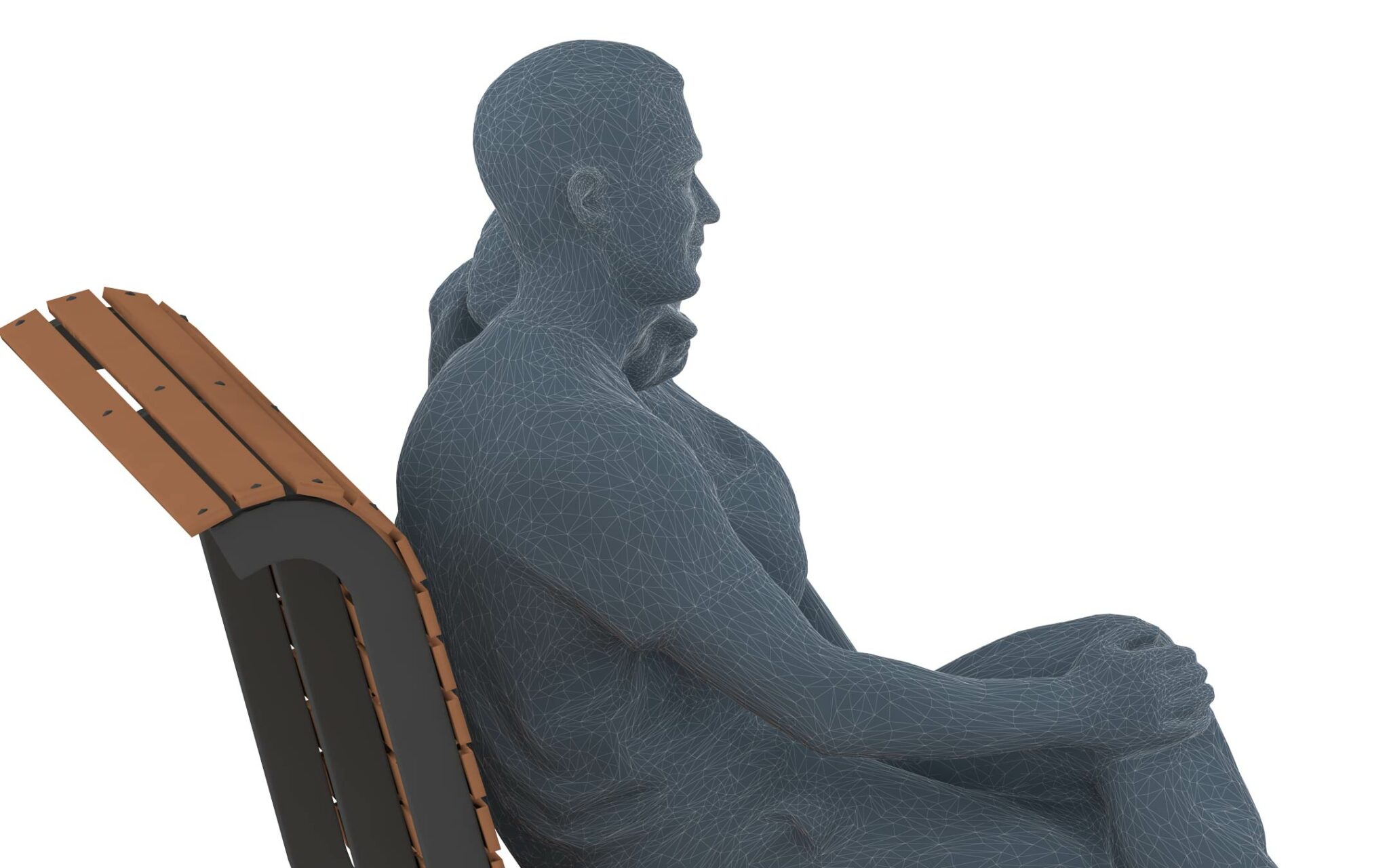 Couple 3d people sitting - scanned 3d people -Renderbot