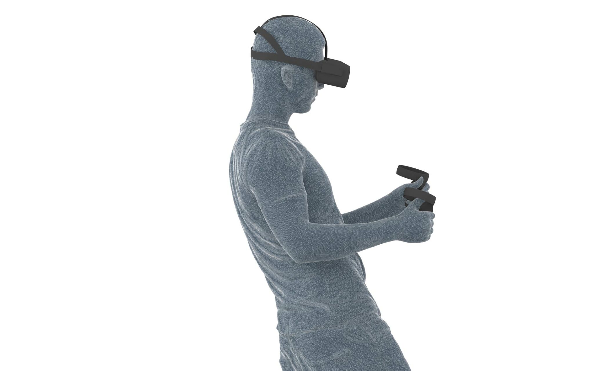 3d scanned man and VR glasses - scanned 3d model - Renderbot