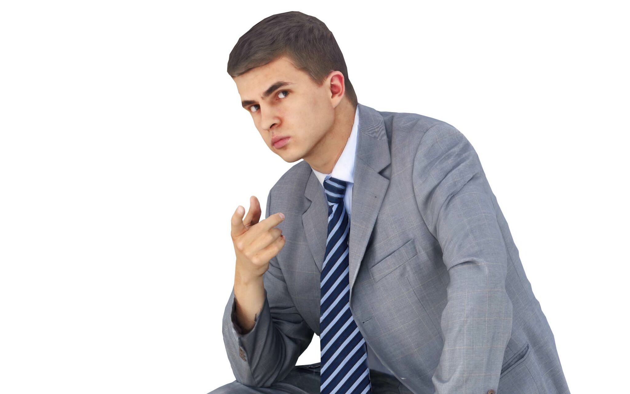 3d man business suit talking - scanned 3d models - Renderbot