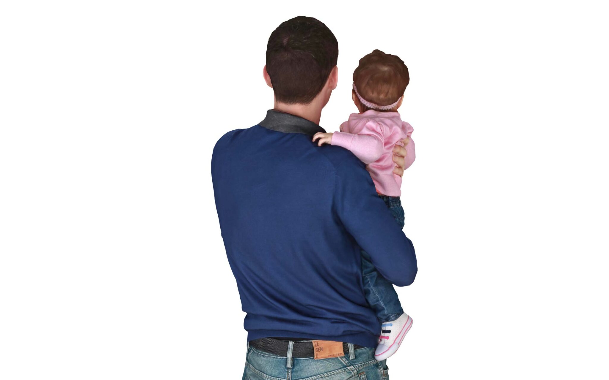 Dad and baby posing 3d models - scanned 3d model - Renderbot