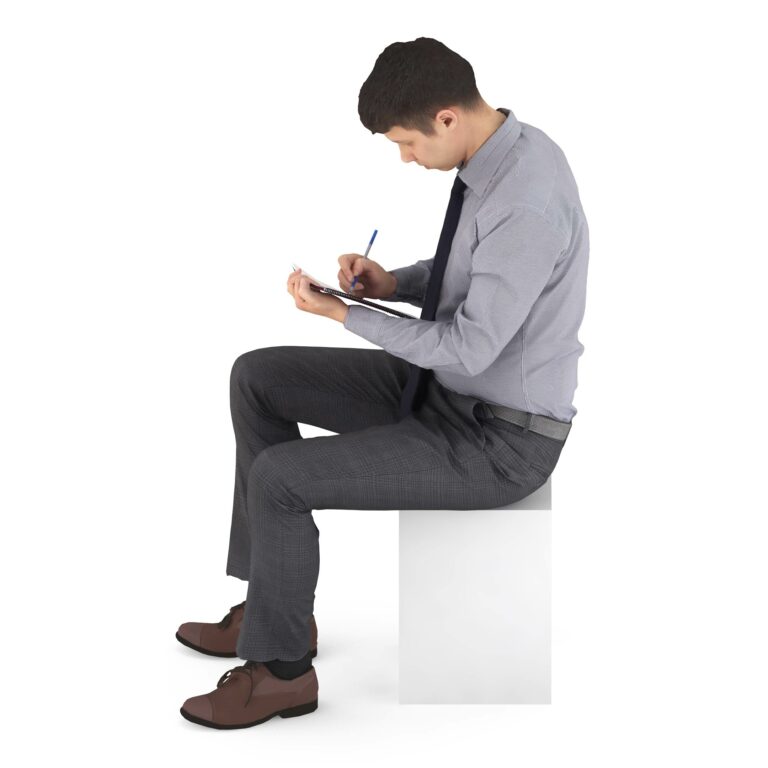 Couple sitting business 3d people - scanned 3d models - Renderbot