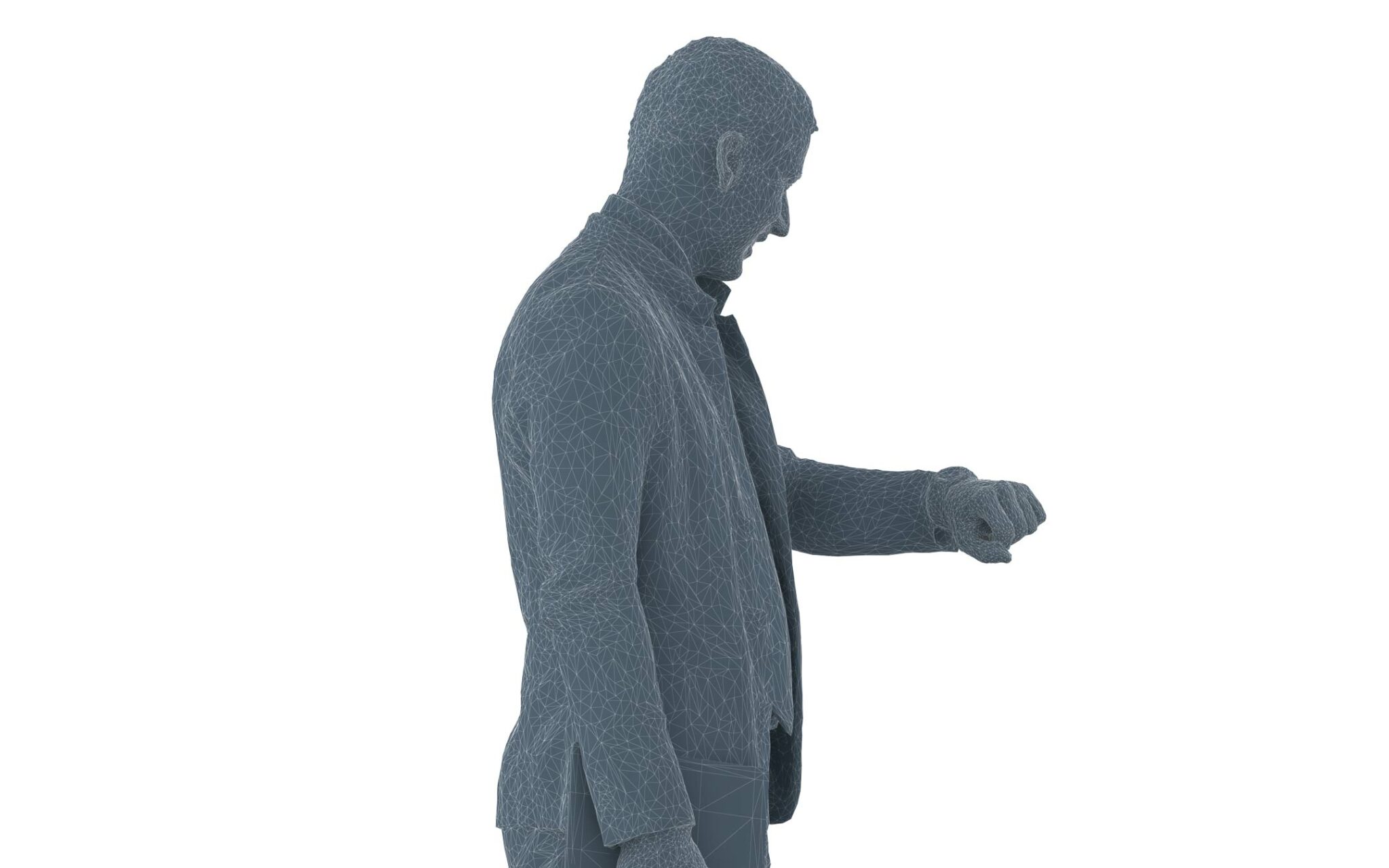 3d man business suit checking time - scanned 3d models - Renderbot