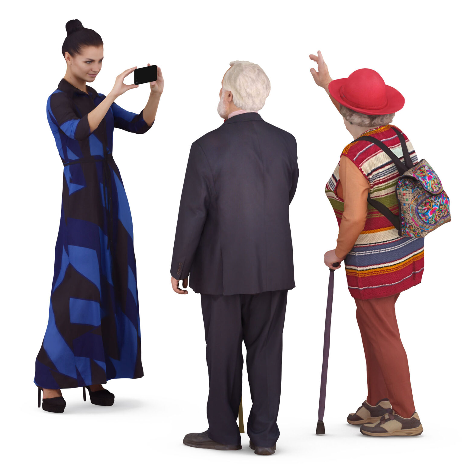 Elderly 3d people are photographed - scanned 3d models - Renderbot