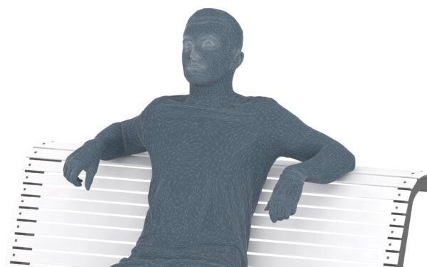 3D man sitting on a bench - scanned 3d models - Renderbot