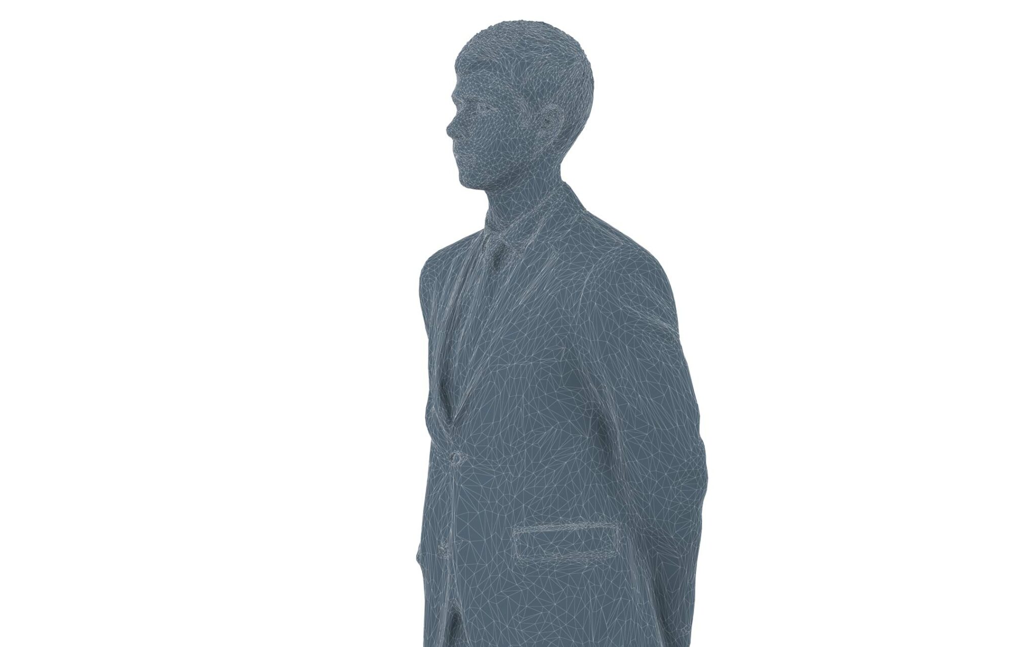3d man in suit hands behind his back - scanned 3d models - Renderbot