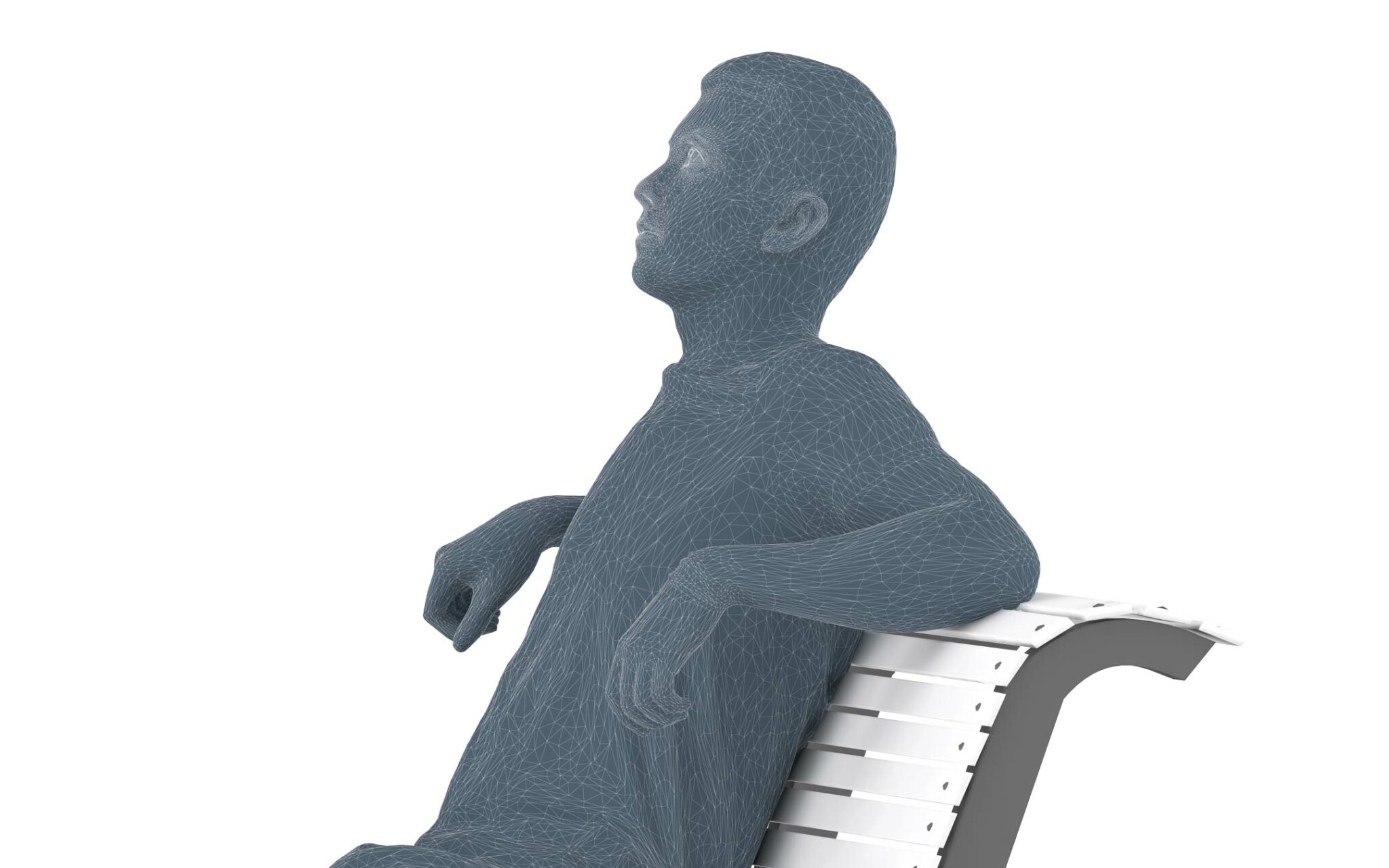 3D man sitting on a bench - scanned 3d models - Renderbot