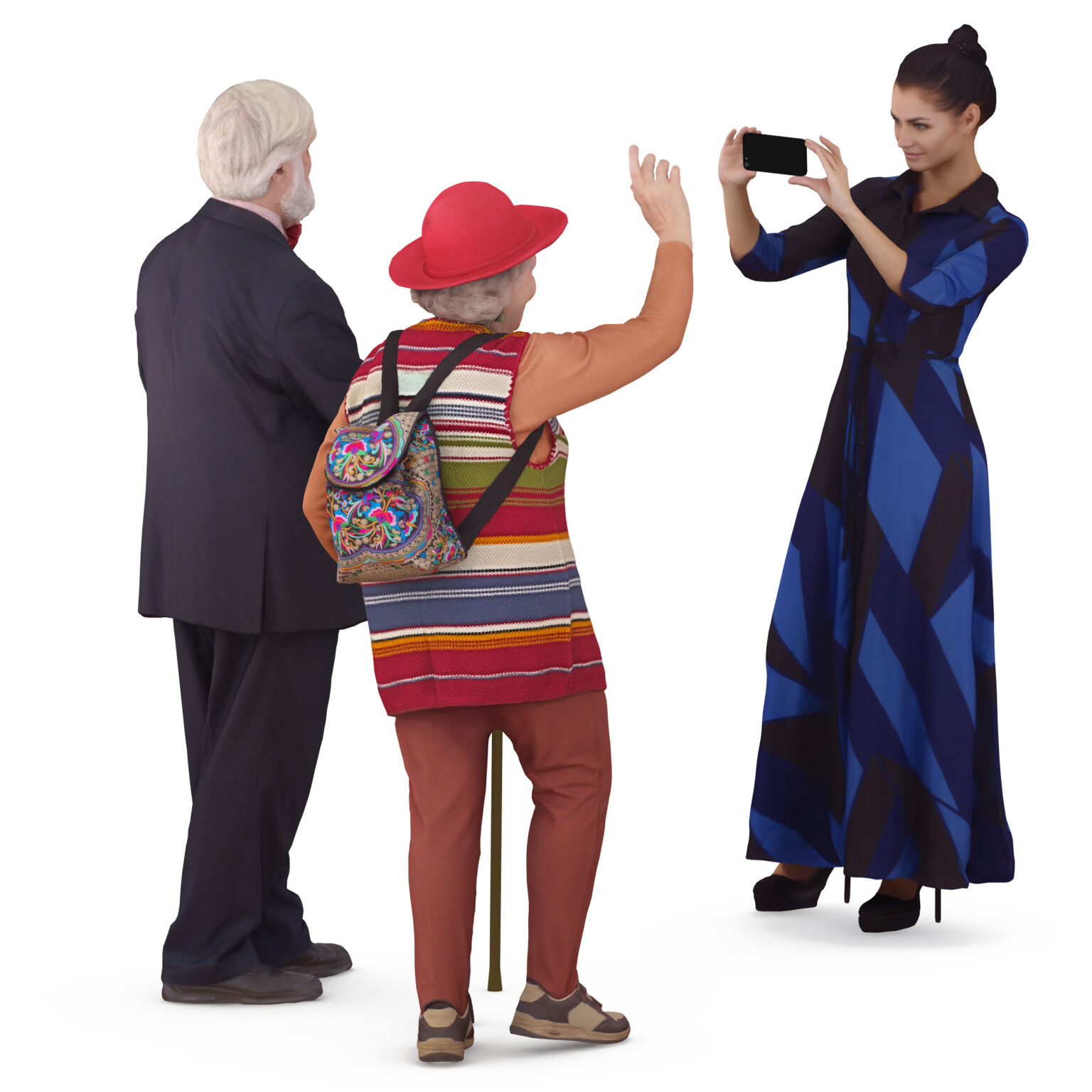 Elderly 3d people are photographed - scanned 3d models - Renderbot