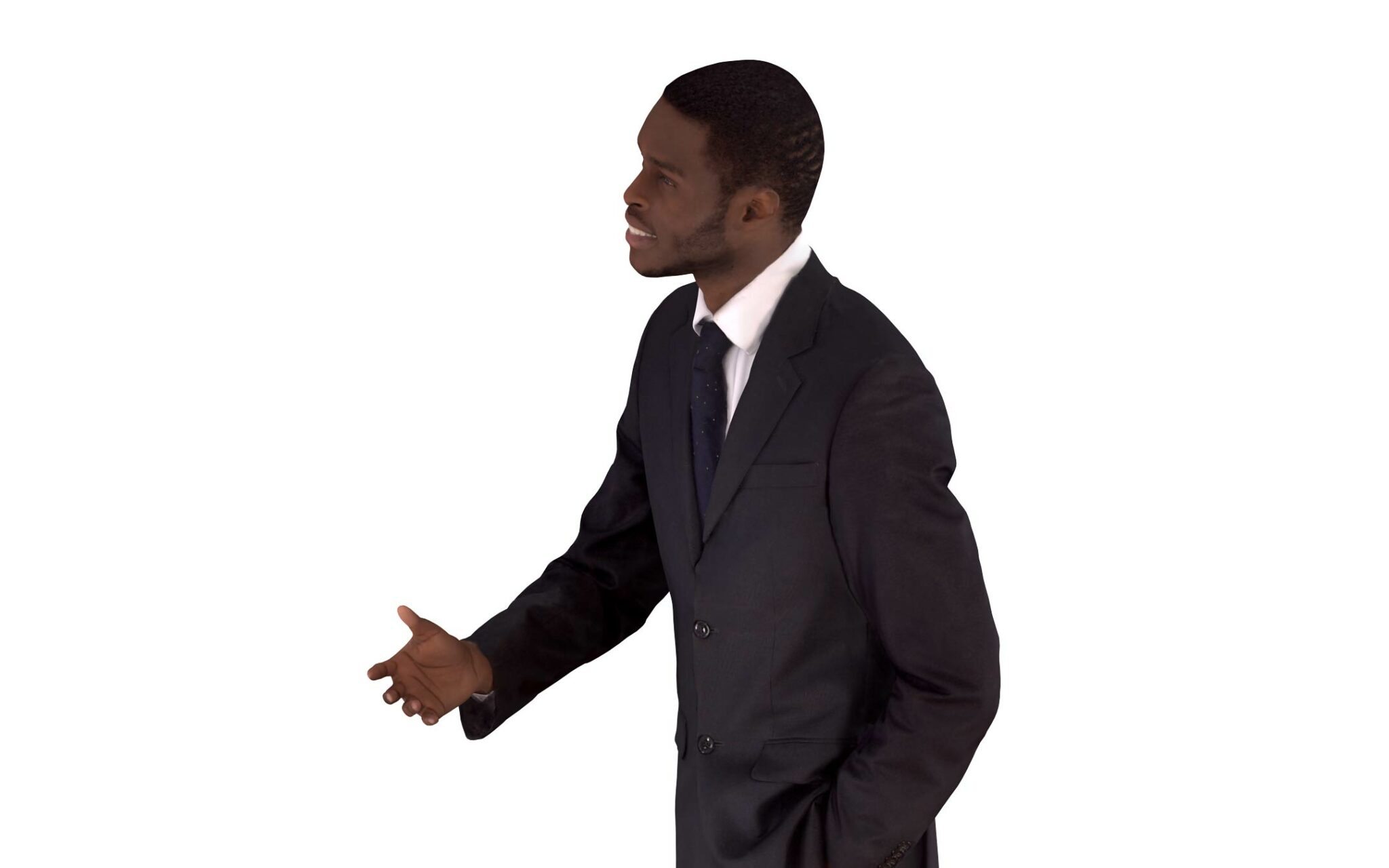 3d guy in a suit talking pose - scanned 3d models - Renderbot