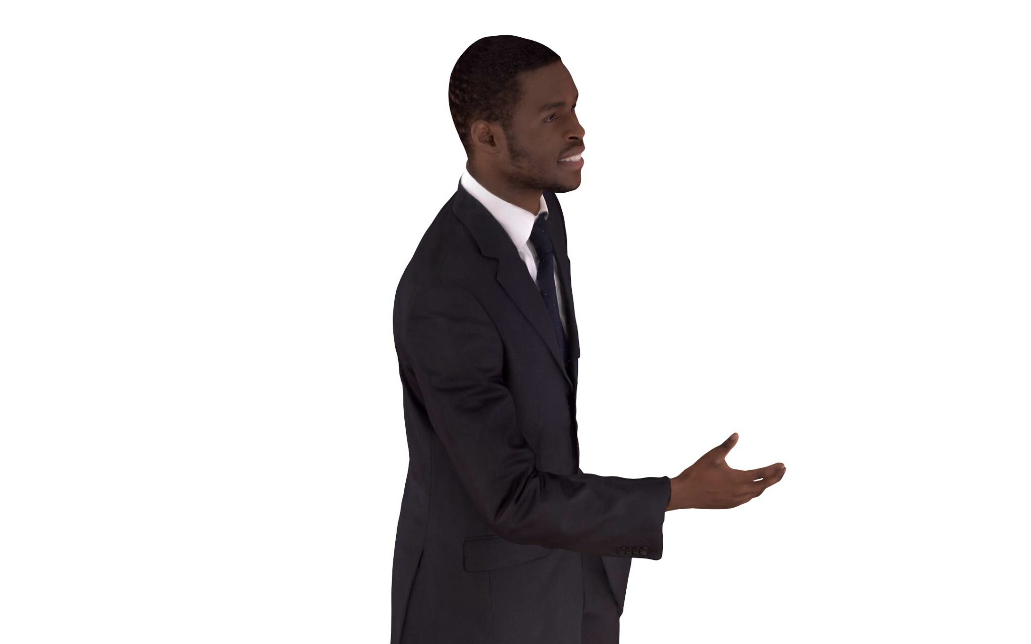 3d guy in a suit talking pose - scanned 3d models - Renderbot