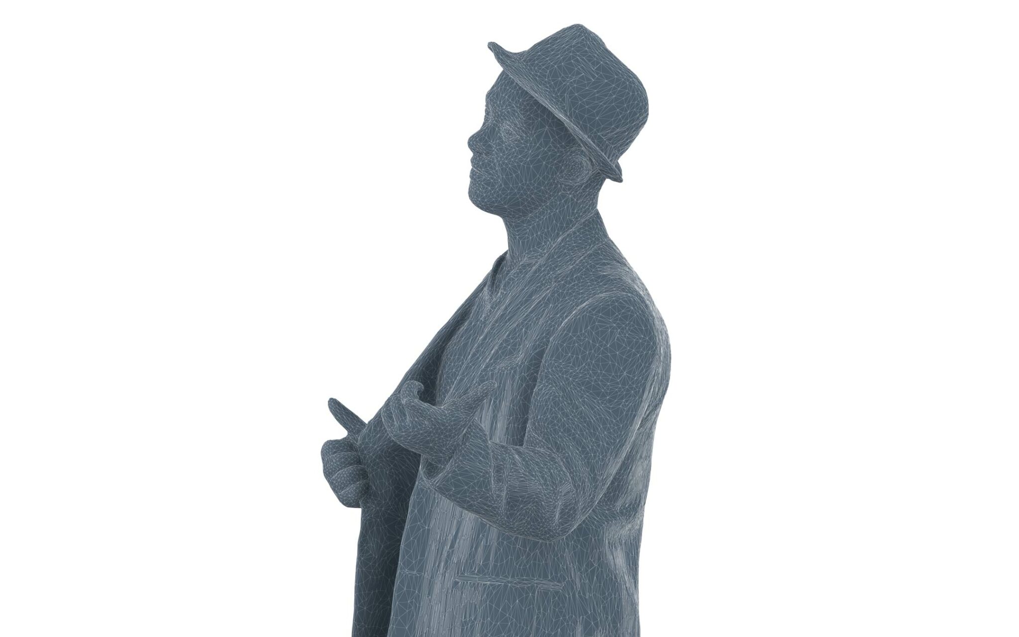 3d man in suit and hat - scanned 3d models - Renderbot