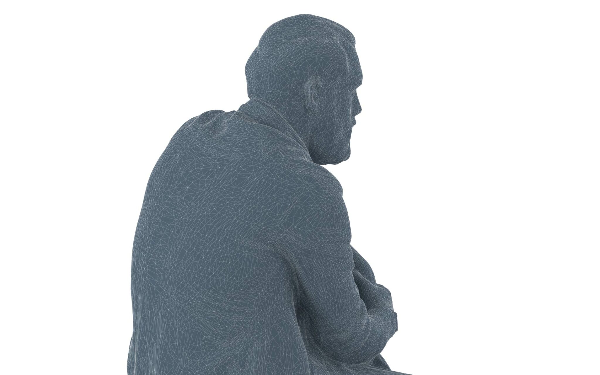 3d man sitting leg on a chair - scanned 3d models - Renderbot
