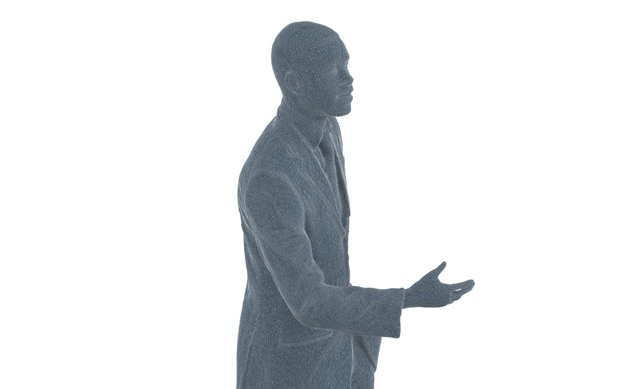 3d guy in a suit talking pose - scanned 3d models - Renderbot