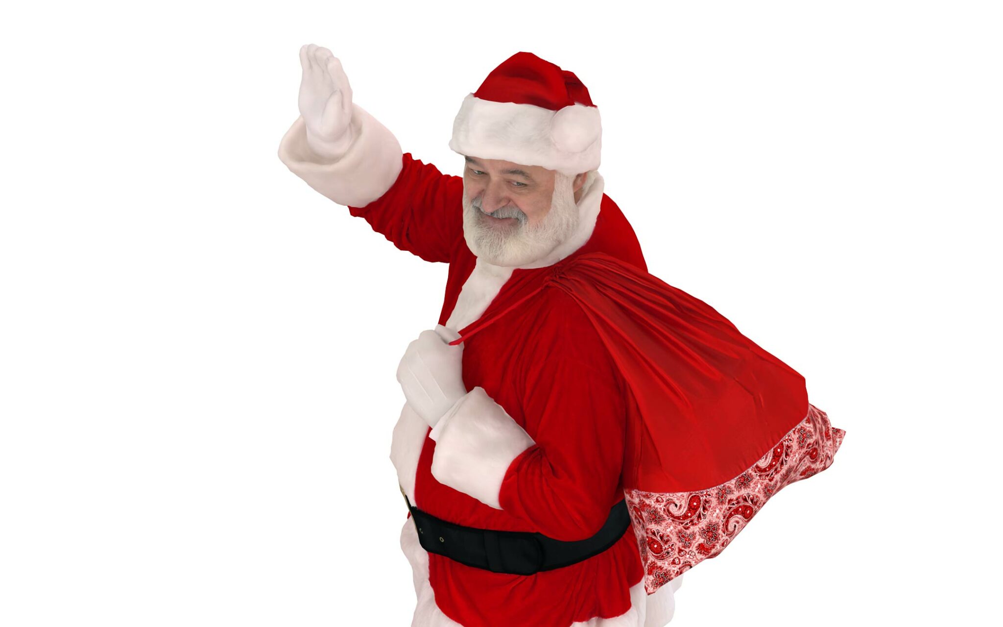 3d santa waving hand - scanned 3d models - Renderbot