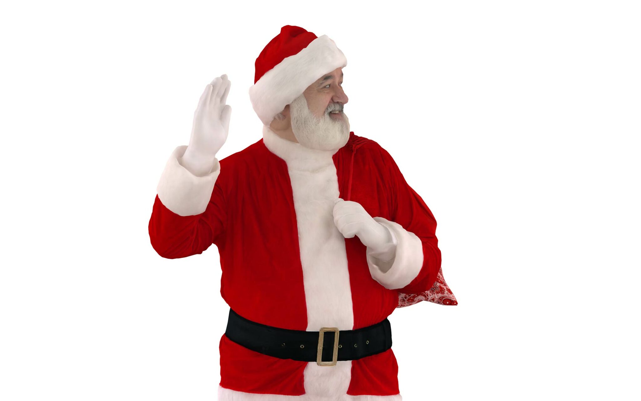 3d santa waving hand - scanned 3d models - Renderbot