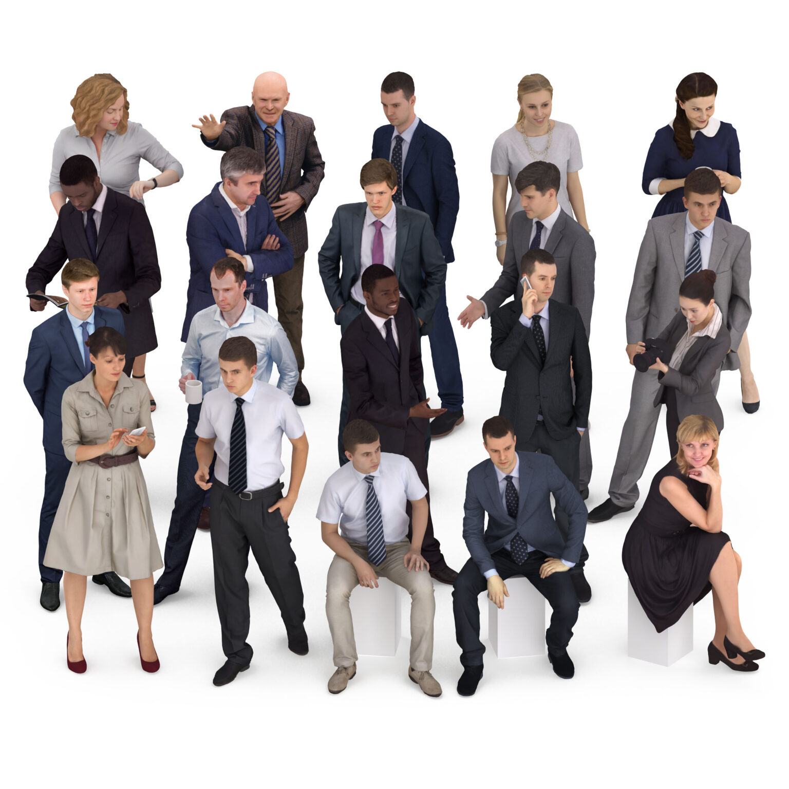 Elegant 3d people collection x20 - scanned 3d models - Renderbot