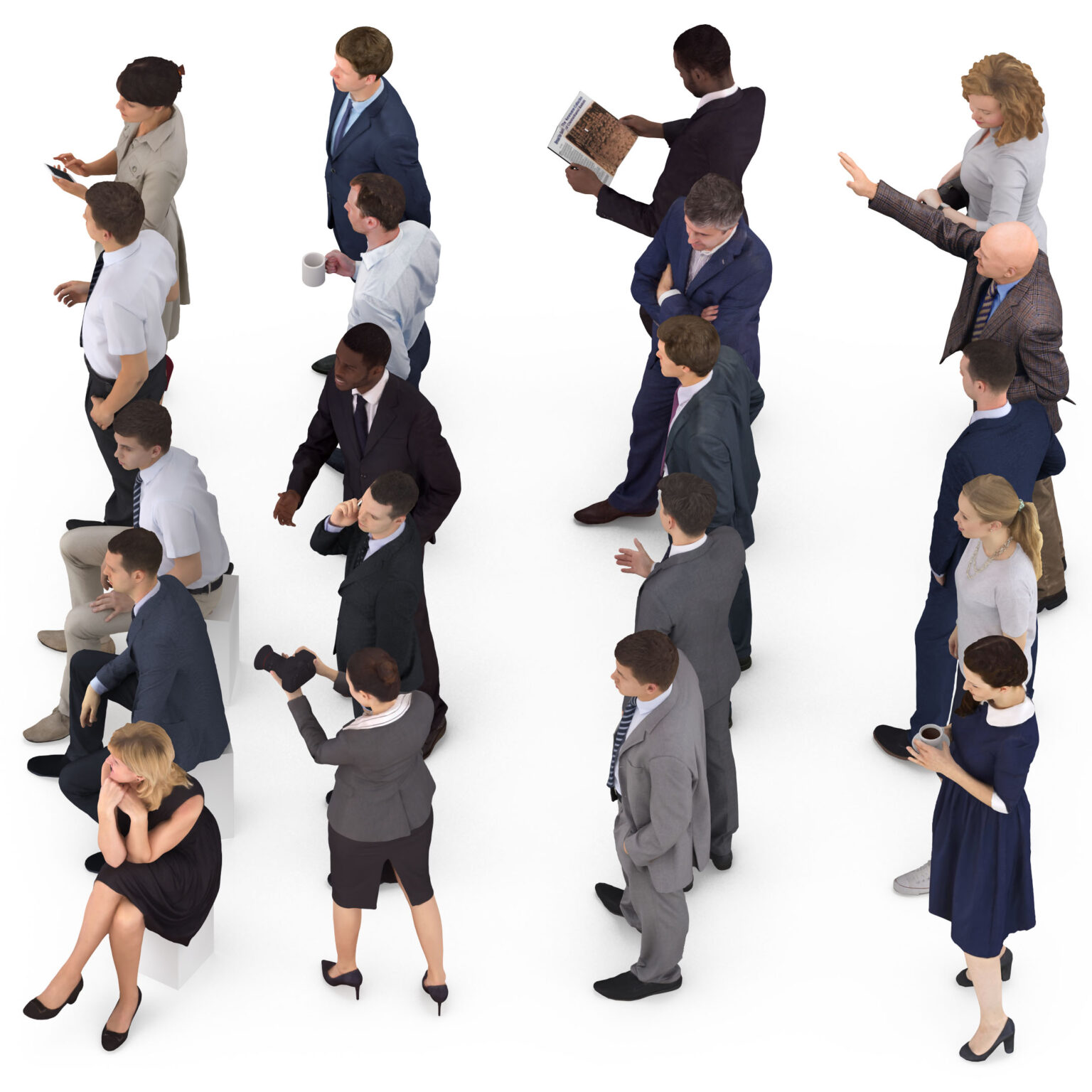 Elegant 3d people collection x20 - scanned 3d models - Renderbot