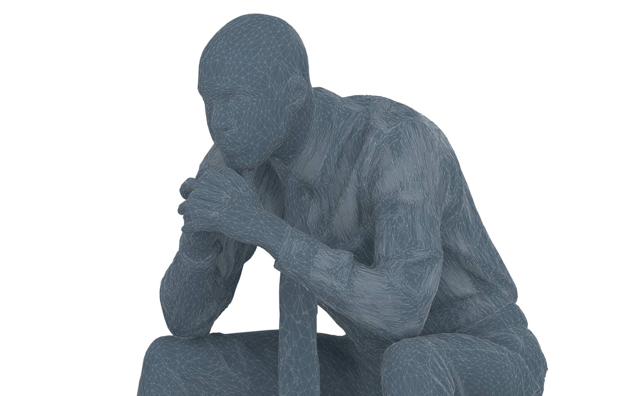 3d black man sitting pose - scanned 3d models - Renderbot