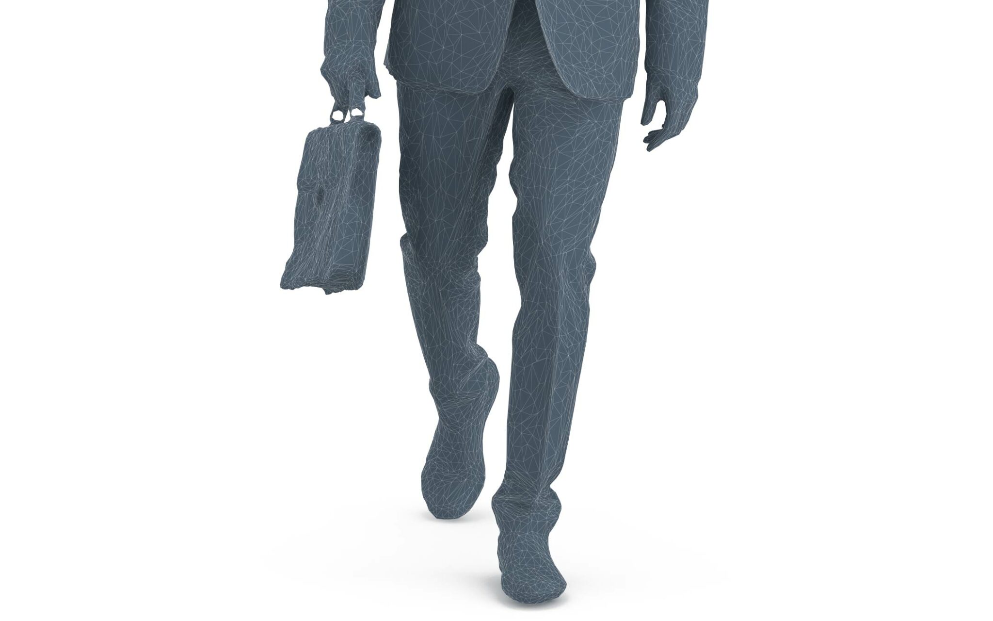 3d businessman with briefcase - scanned 3d models - Renderbot