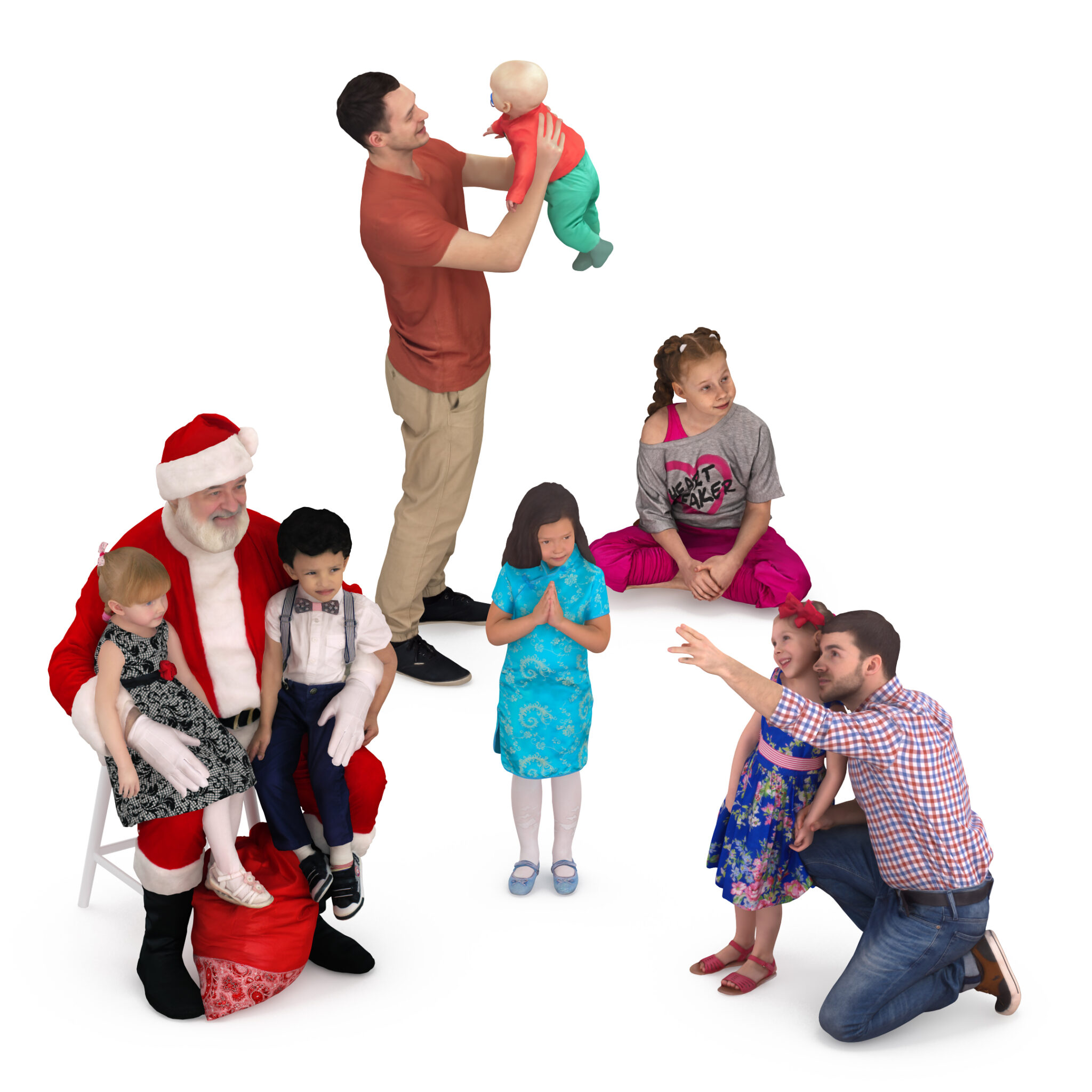 3d model family - father and daughter - scanned 3d models - Renderbot