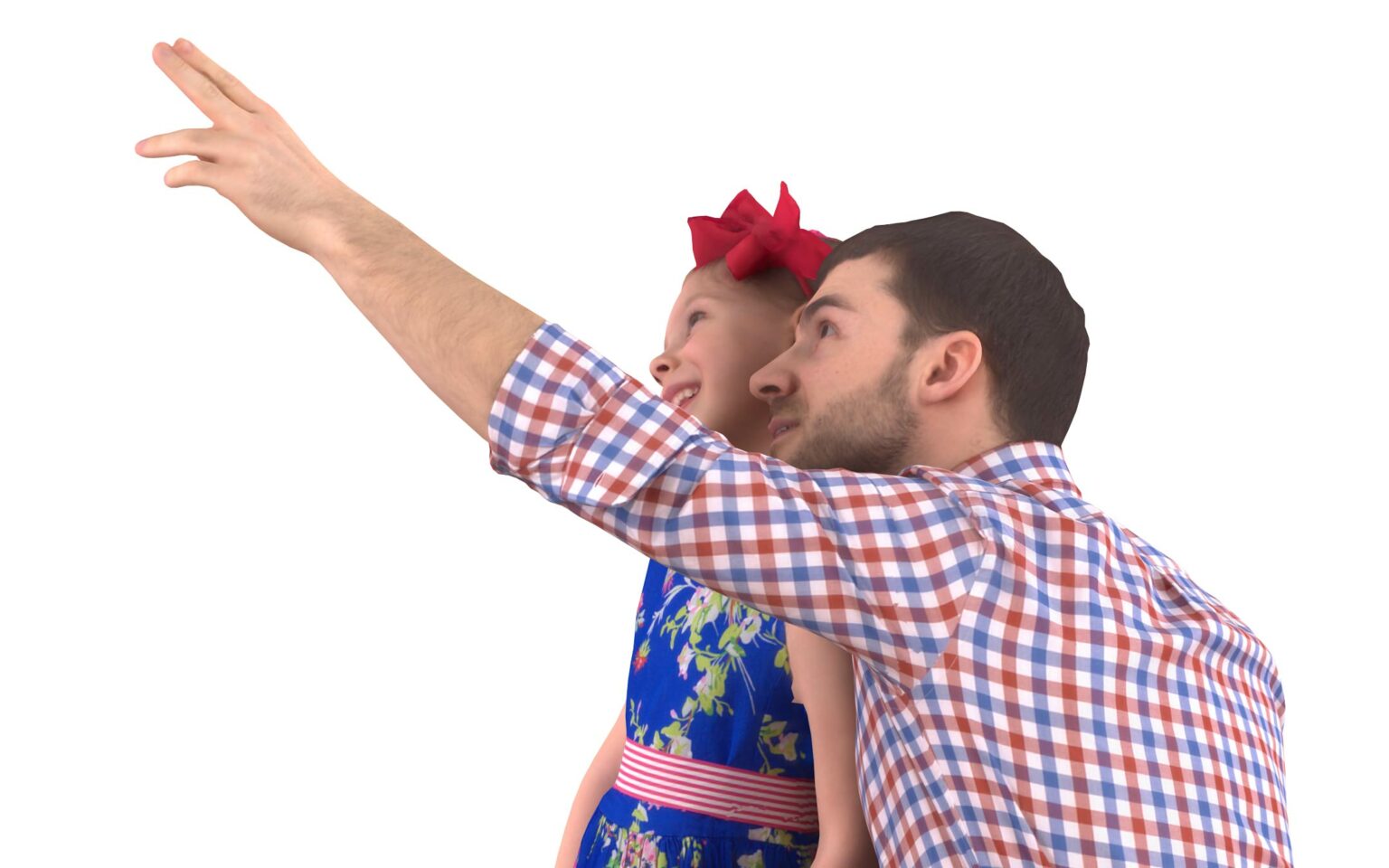 3d model family - father and daughter - scanned 3d models - Renderbot