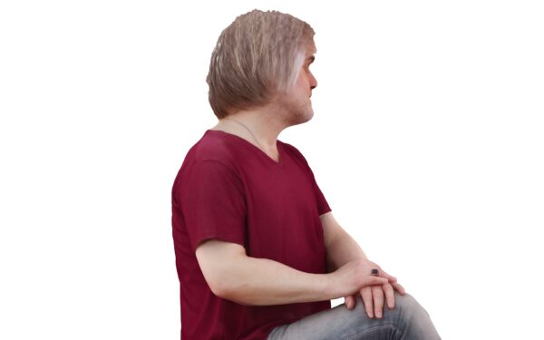 3d scanned man - seated pose - casual wear - scanned 3d models - Renderbot