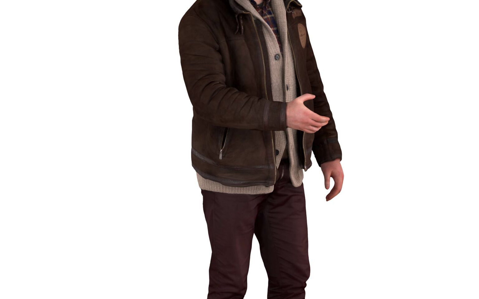 3d scanned man - greeting pose - scanned 3d models - Renderbot