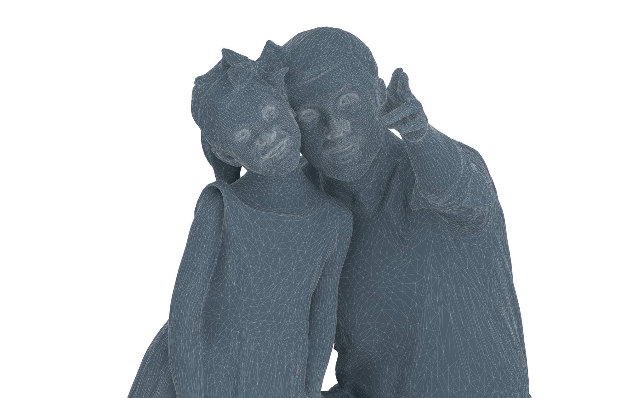 3d model family - father and daughter - scanned 3d models - Renderbot