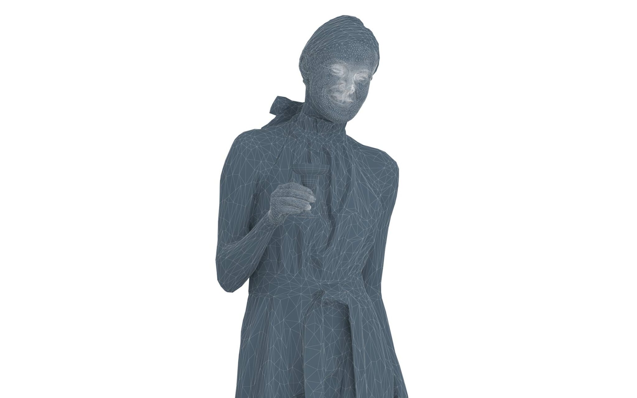 3d scanned woman - glass in hand - scanned 3d models - Renderbot