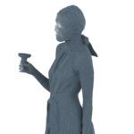 3d scanned woman - glass in hand - scanned 3d models - Renderbot