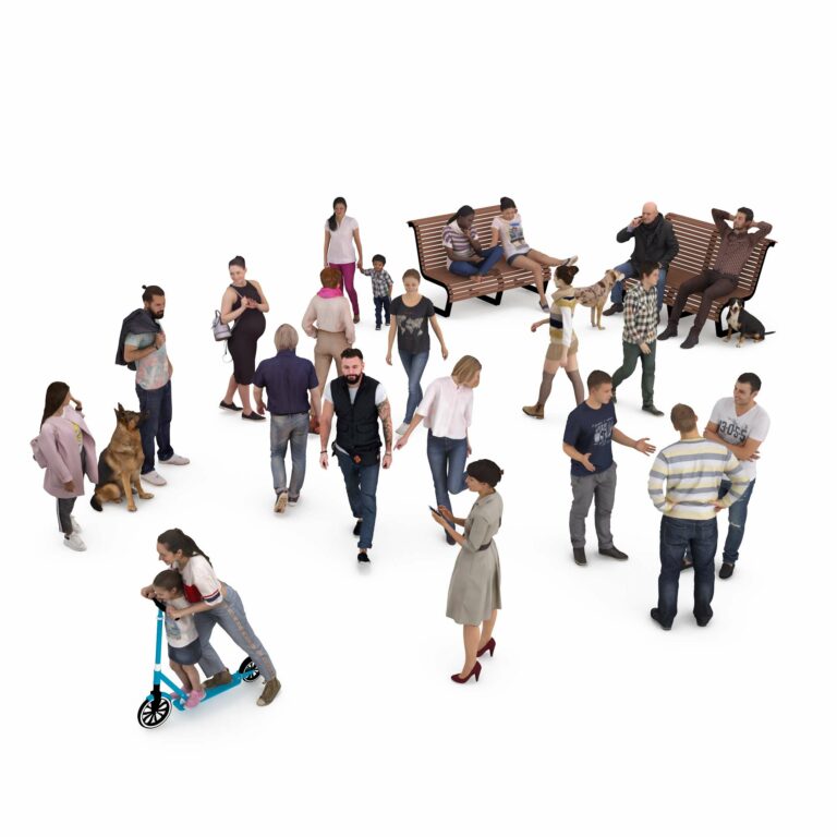 Casual 3d people | Collection - busy street render - scanned 3d models ...